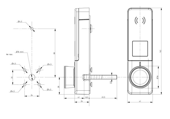DOM Tapkey LoQ DOM Tapkey LoQ Retrofit round knob Blue - RFID Locks ...