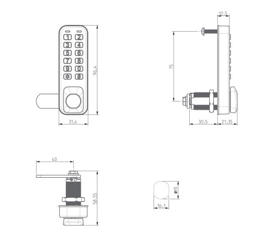 RONIS E10-mini E10-mini - Vertical keypad - Keypads - DOM ...