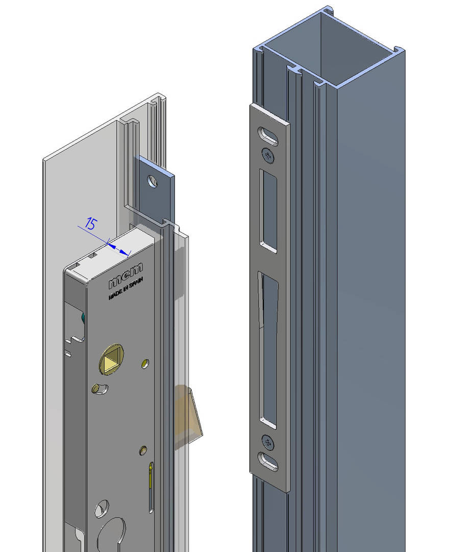 MCM 2450E - Single Point Mortise Lock - DOM-MCM, Metalúrgica Cerrajera ...