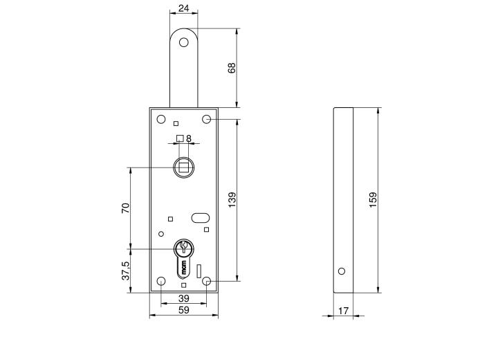 MCM 1511MV - Single Point Rim Lock - DOM-MCM, Metalúrgica Cerrajera de ...