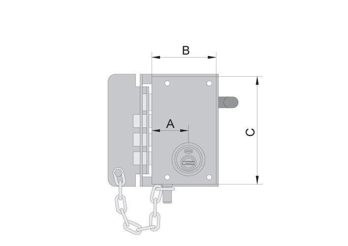 UCEM 4500S - Single Point Rim Lock - DOM-MCM, Metalúrgica Cerrajera de ...