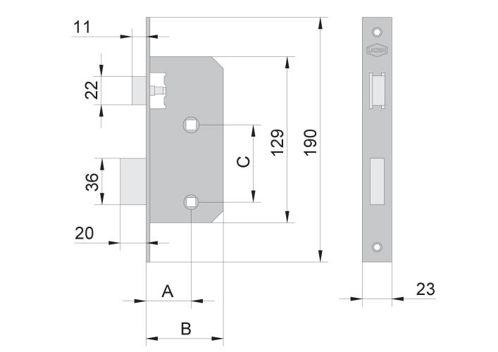 UCEM 6134C - Cerraduras de embutir 1 punto - DOM-MCM, Metalúrgica ...