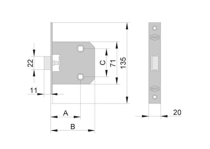 UCEM 6134C - Fechadura de ponto único - DOM-MCM, Metalúrgica Cerrajera ...