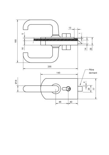Metalux 9845 R - Glass Door Locks - DOM