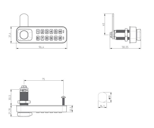 RONIS E10-mini E10-mini - Horizontal keypad Right Hand - Keypads - DOM