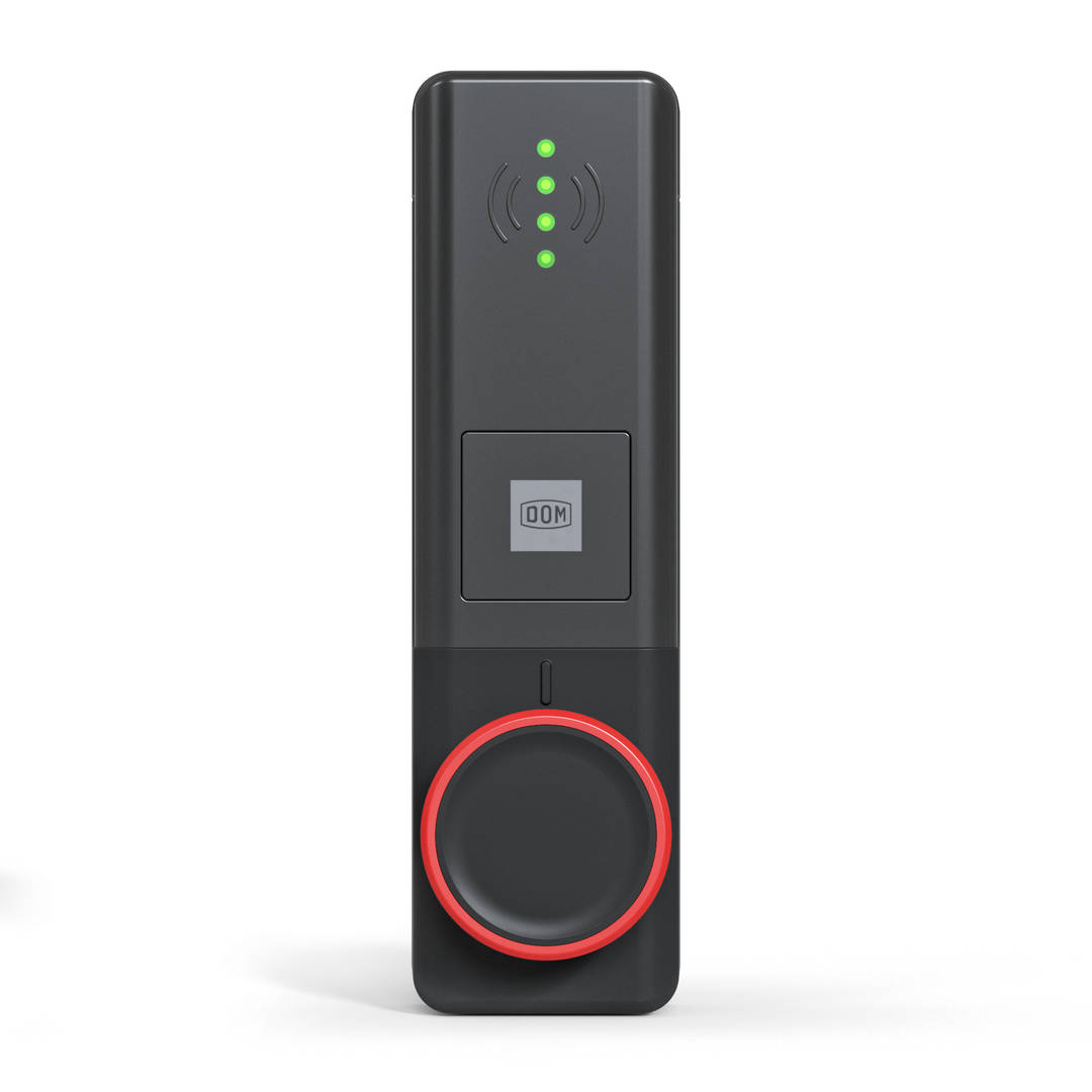 DOM ENiQ LoQ ENiQ LoQ anti-tilt round knob Red - RFID Locks - DOM Polska